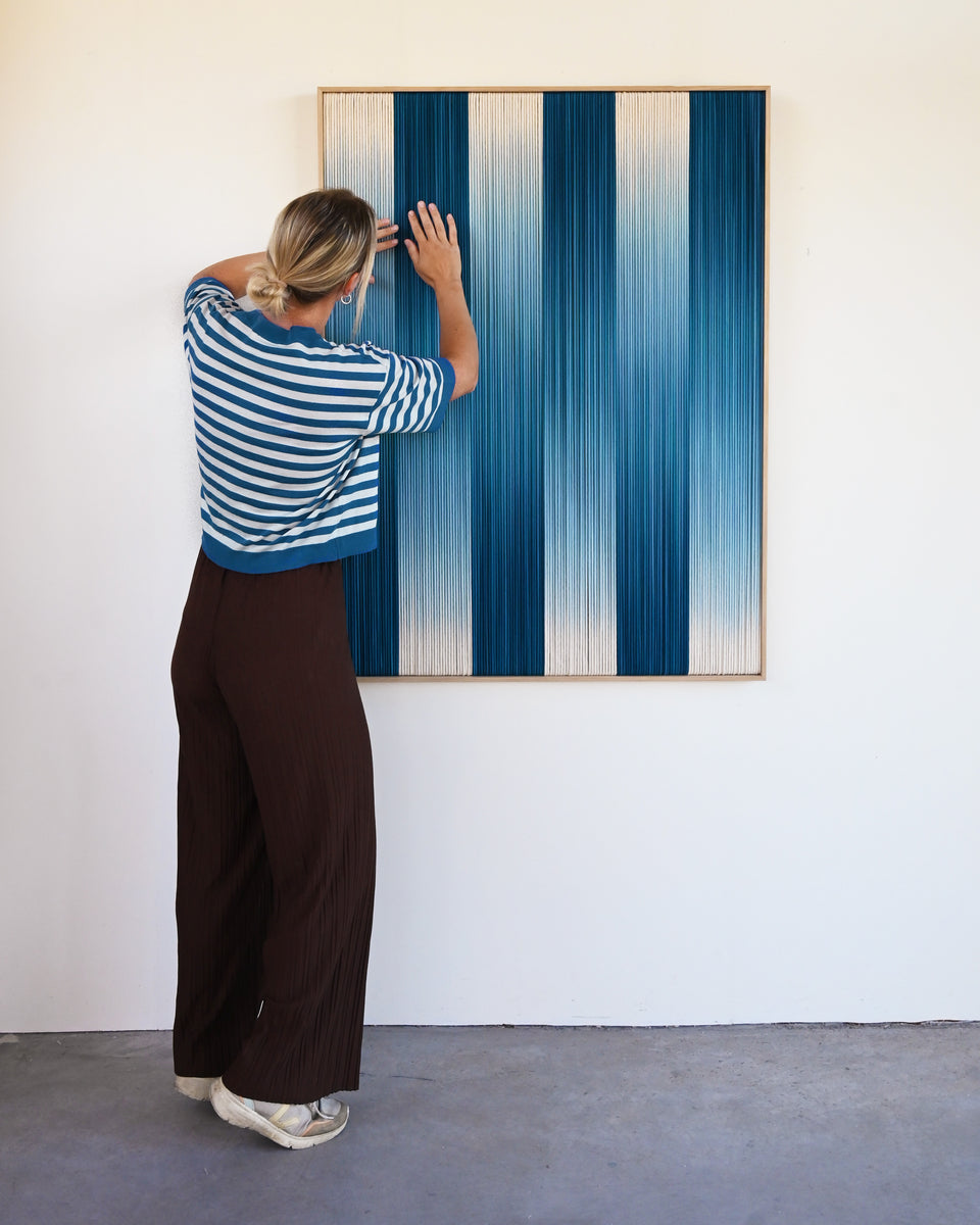 Blue Textile Art piece - AZURE BLEND